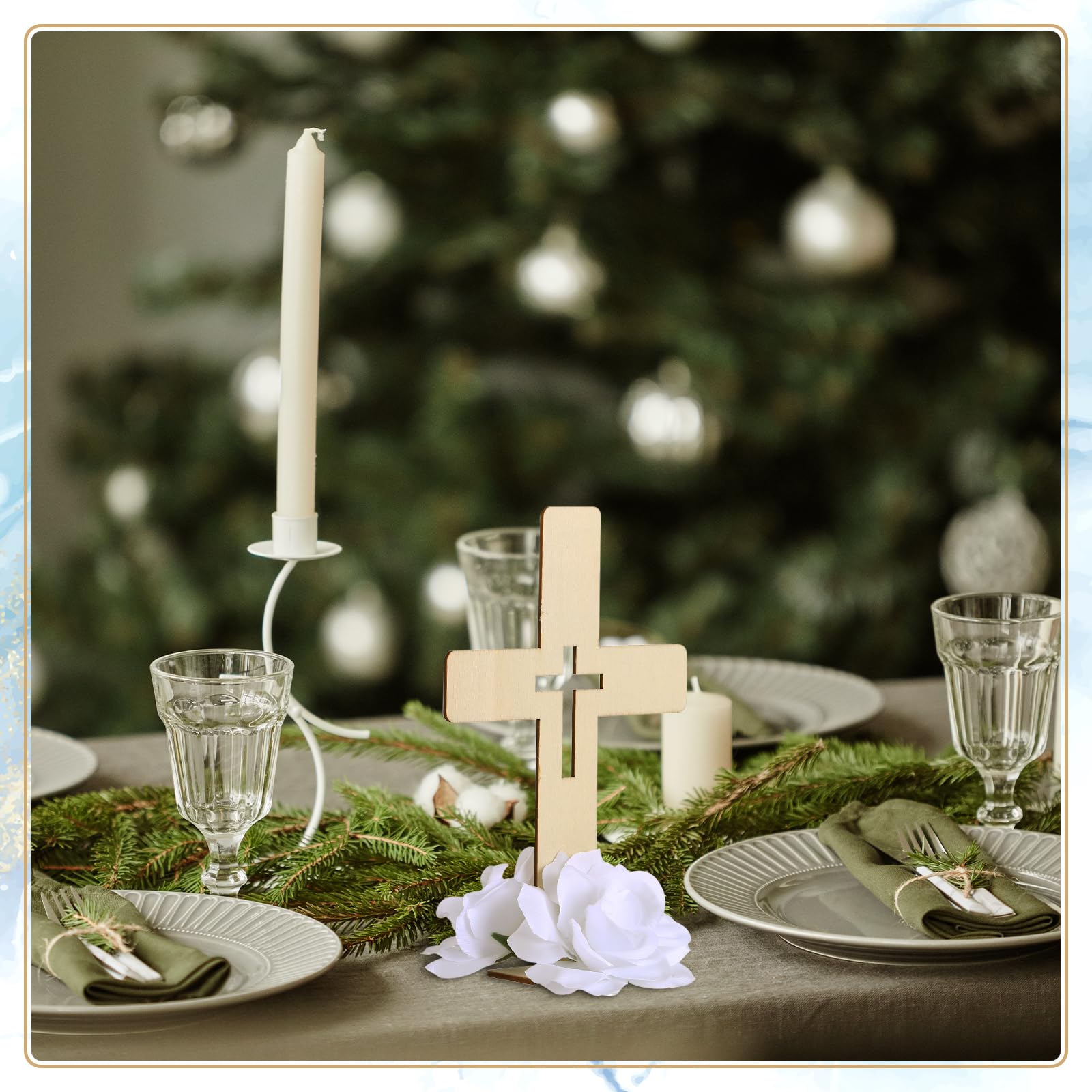 Cruces Conmemorativas De Madera Blanca Cruz Madera Corazón Cincelado