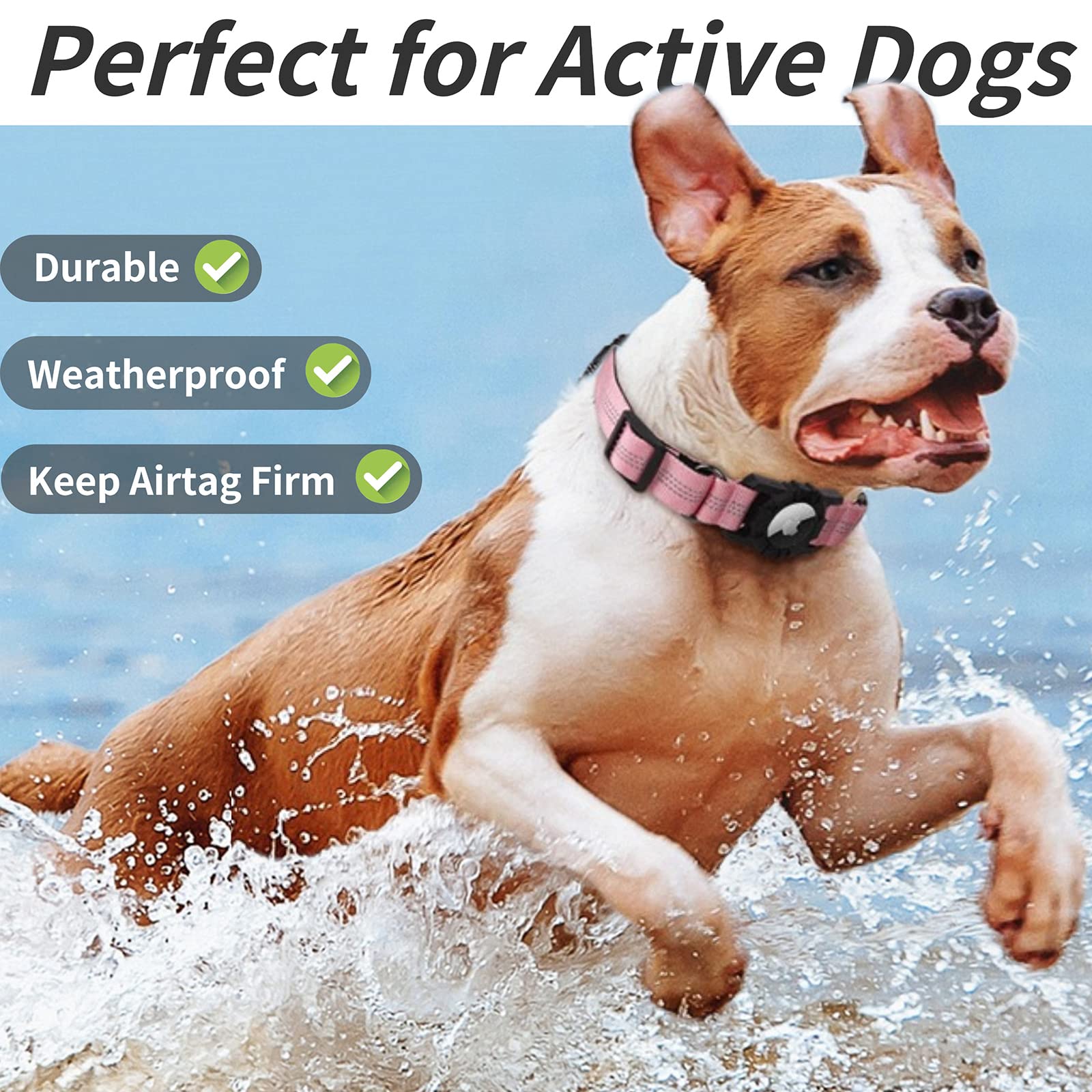 Snapklik.com : AirTag Dog Collar, FEEYAR Reflective Air Tag Dog Collar ...