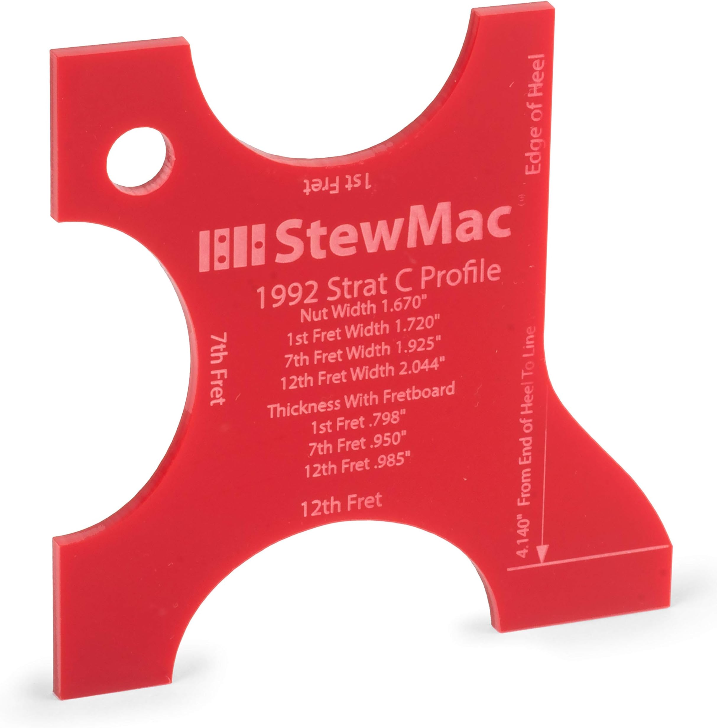 Amazon.com: StewMac Neck Pocket Routing Template for Fender Guitar ...