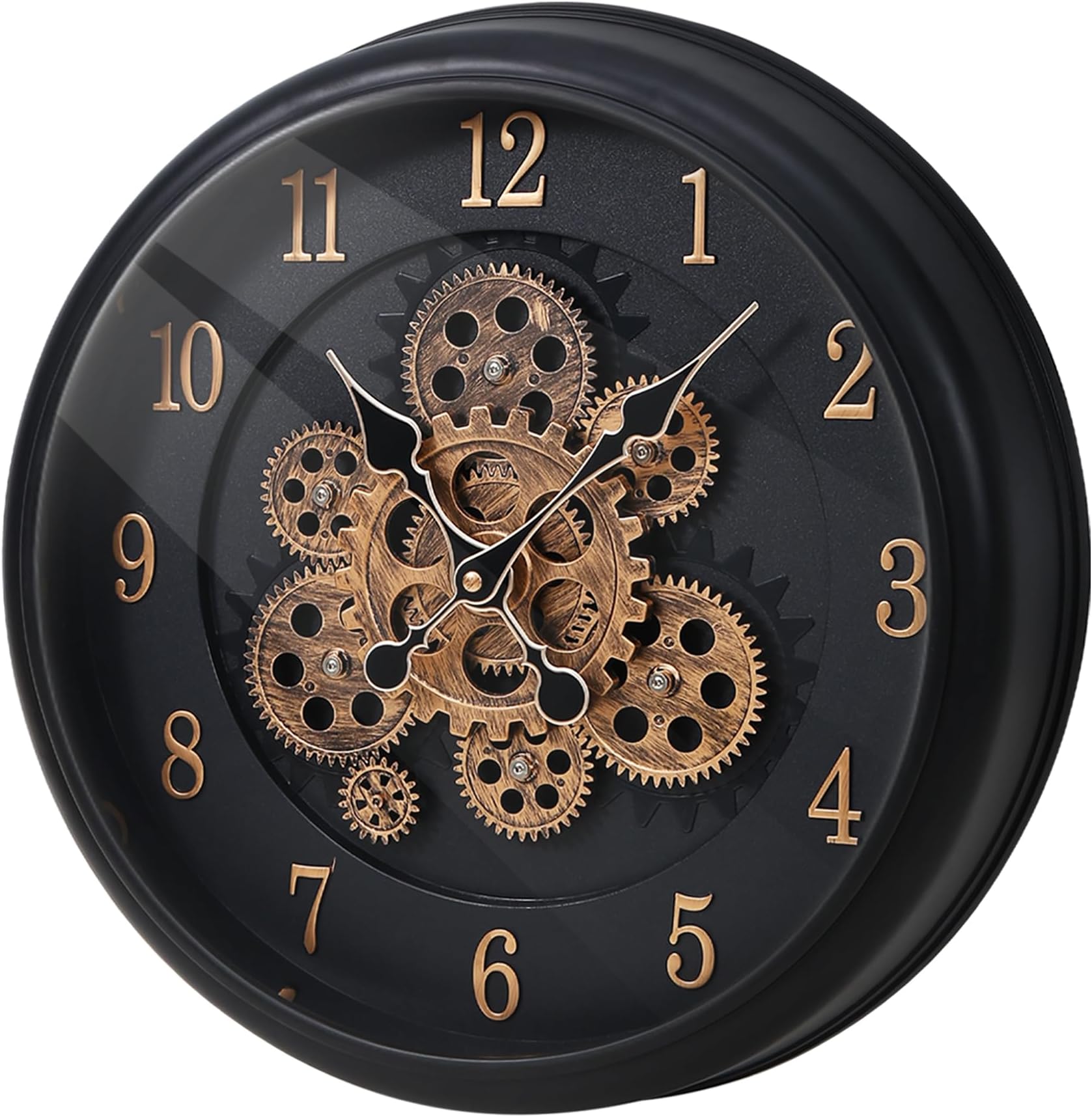 Amazon.com: Couperos Real Moving Gear Wall Clock, 16 Inch Large ...