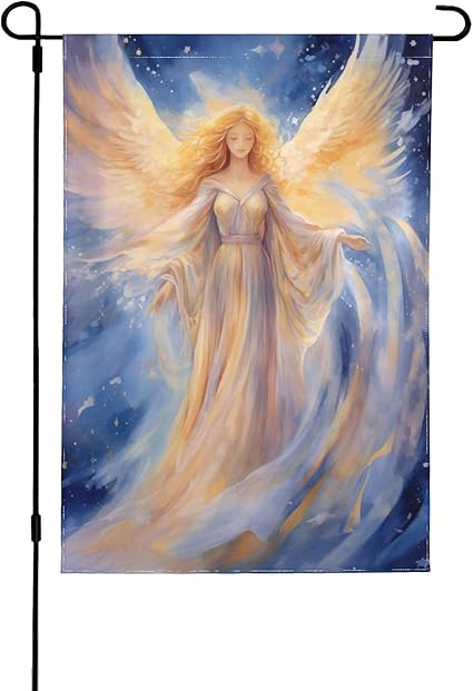 Amazon.com : A Golden Angel Garden Flag 12x18 In Double Sided Yard ...