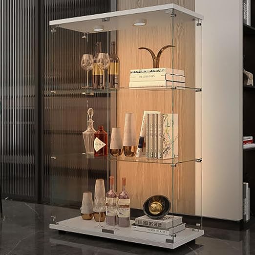 Amazon.com: 49.3" Tempered Glass Jewelry Storage Display Cabinet with ...