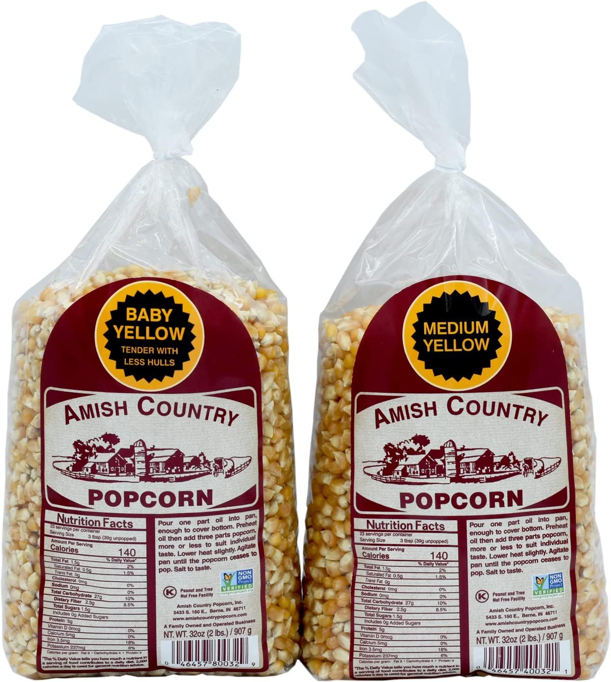 Amazon.com: Amish Country Popcorn | 2 lb Bag | Baby White Popcorn ...