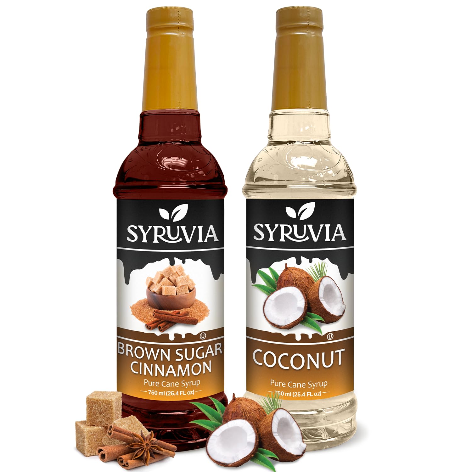 Amazon.com: Syruvia Coffee Syrup Variety Pack - Brown Sugar Cinnamon ...