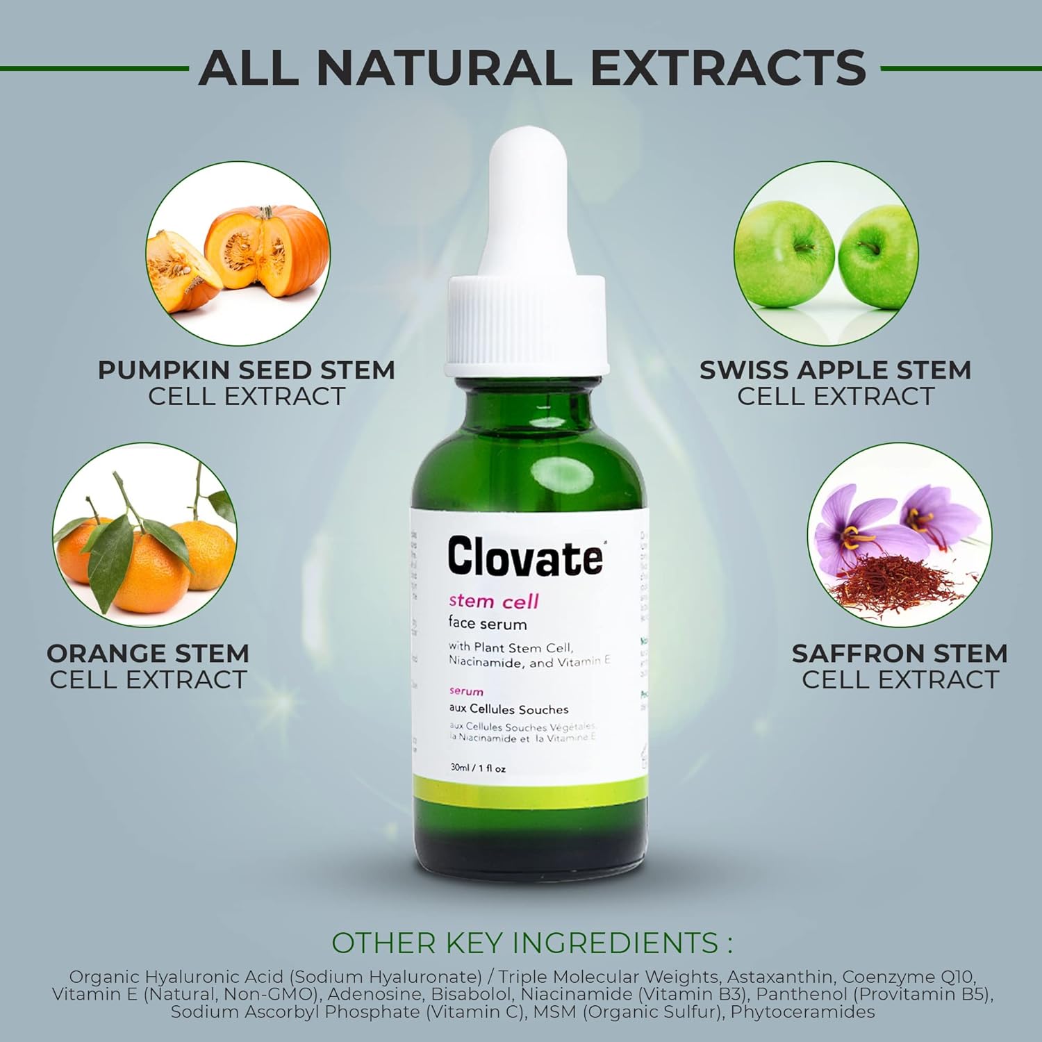 Clovate, Suero de células madre 1 oz 1.0fl oz Infundido con ácido ...