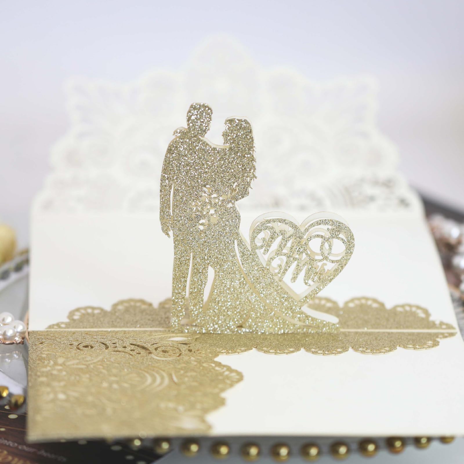 Wedding Cards for Bride and Groom, 3D Pop Up Lovely Wedding Day ...