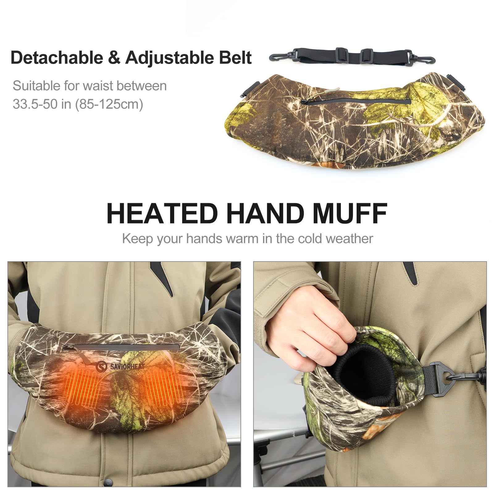 SAVIOR HEAT Heated Hand Muff, 10000mAh USB Electric Hand Warmer Pouch ...