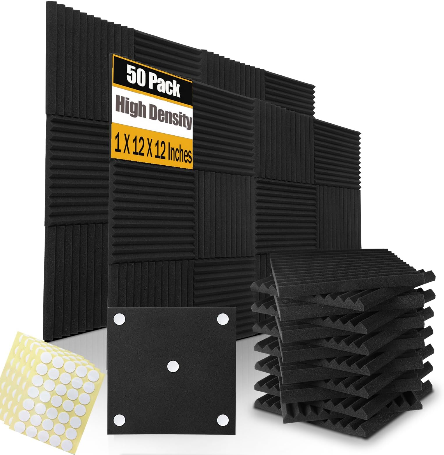 Amazon.com: Burdurry 50 Pack Acoustic Panels Soundproof Studio Foam for ...