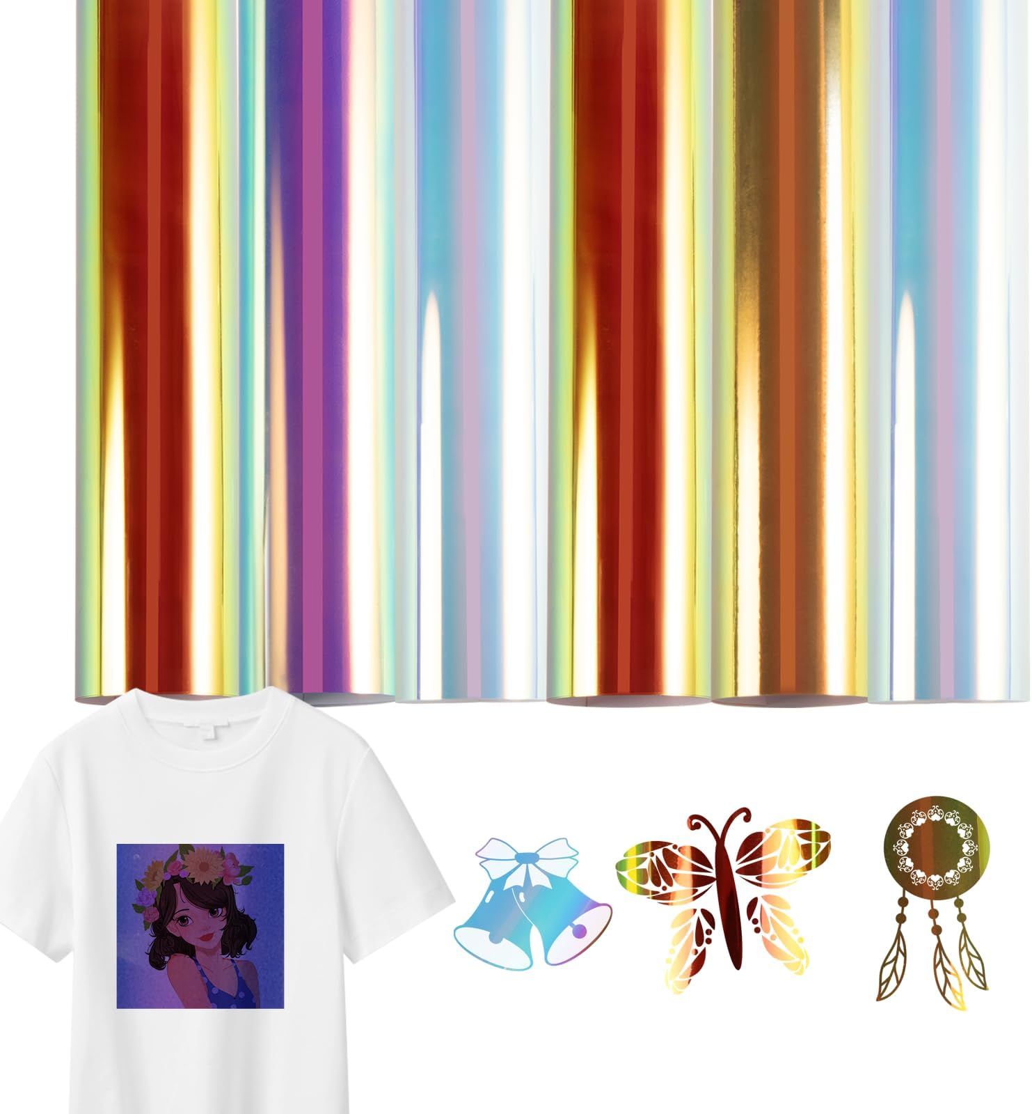 Amazon.com: LUKGELYAM Holographic Heat Transfer Vinyl 12IN x 6FT ...