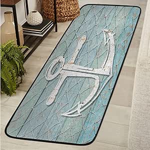 Amazon.com: FZDXZJJ Vintage Nautical Anchor Runner Rug 2 x 6 ft,Ocean ...