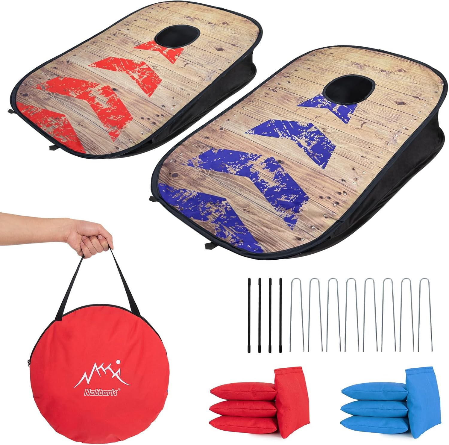 Amazon.com : Portable Cornhole Set PVC Framed Corn Holes Outdoor Game ...