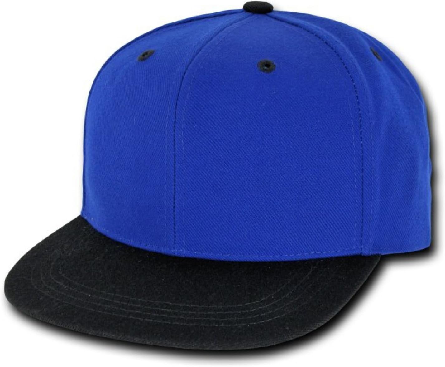 Royal Blue & Black Vintage Style Snap Back Flat Bill Adjustable ...