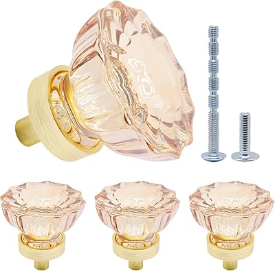GORGECRAFT 4PCS Small Quartz Crystal Knob Handmade Dresser Knobs Drawer ...