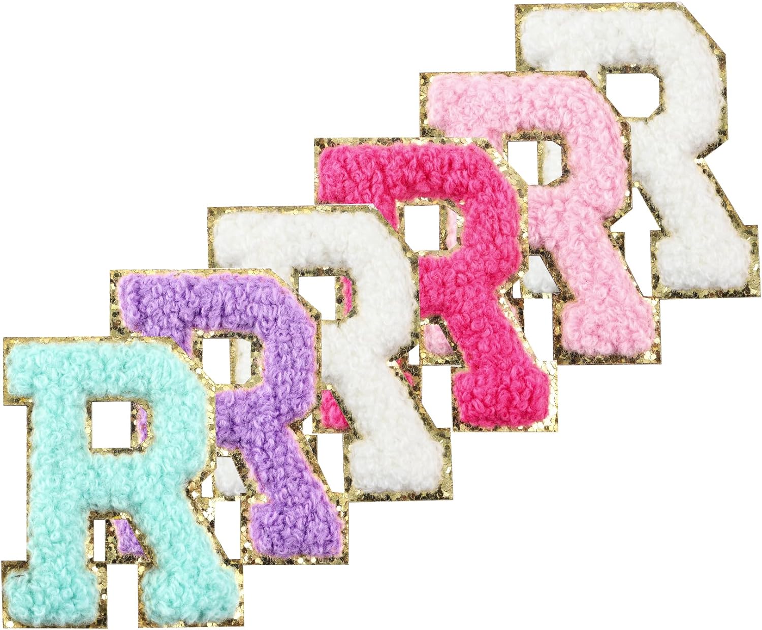 Amazon.com: 6Pcs Self Adhesive Chenille Letter Patches 2 inch Preppy ...