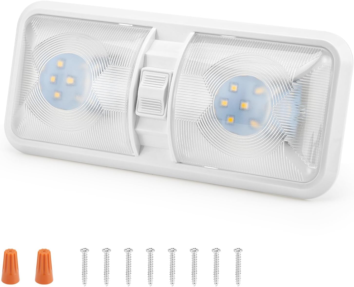 Amazon.com: Risornda RV Lights Interior, 12V RV LED Ceiling Double Dome ...