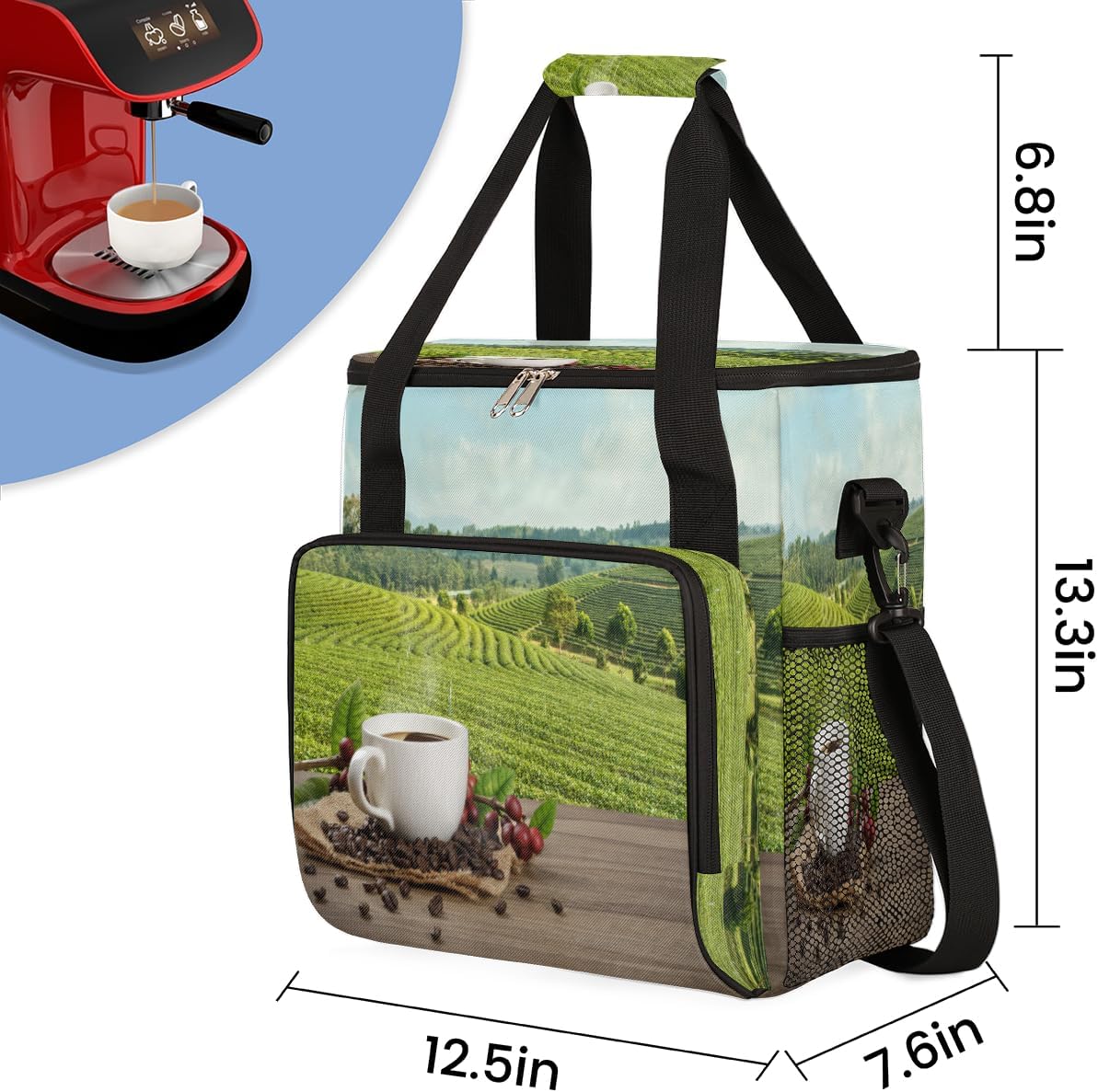 Coffee Time Decor Coffee Maker Carrying Bag for Keurig K-Mini or K-Mini ...