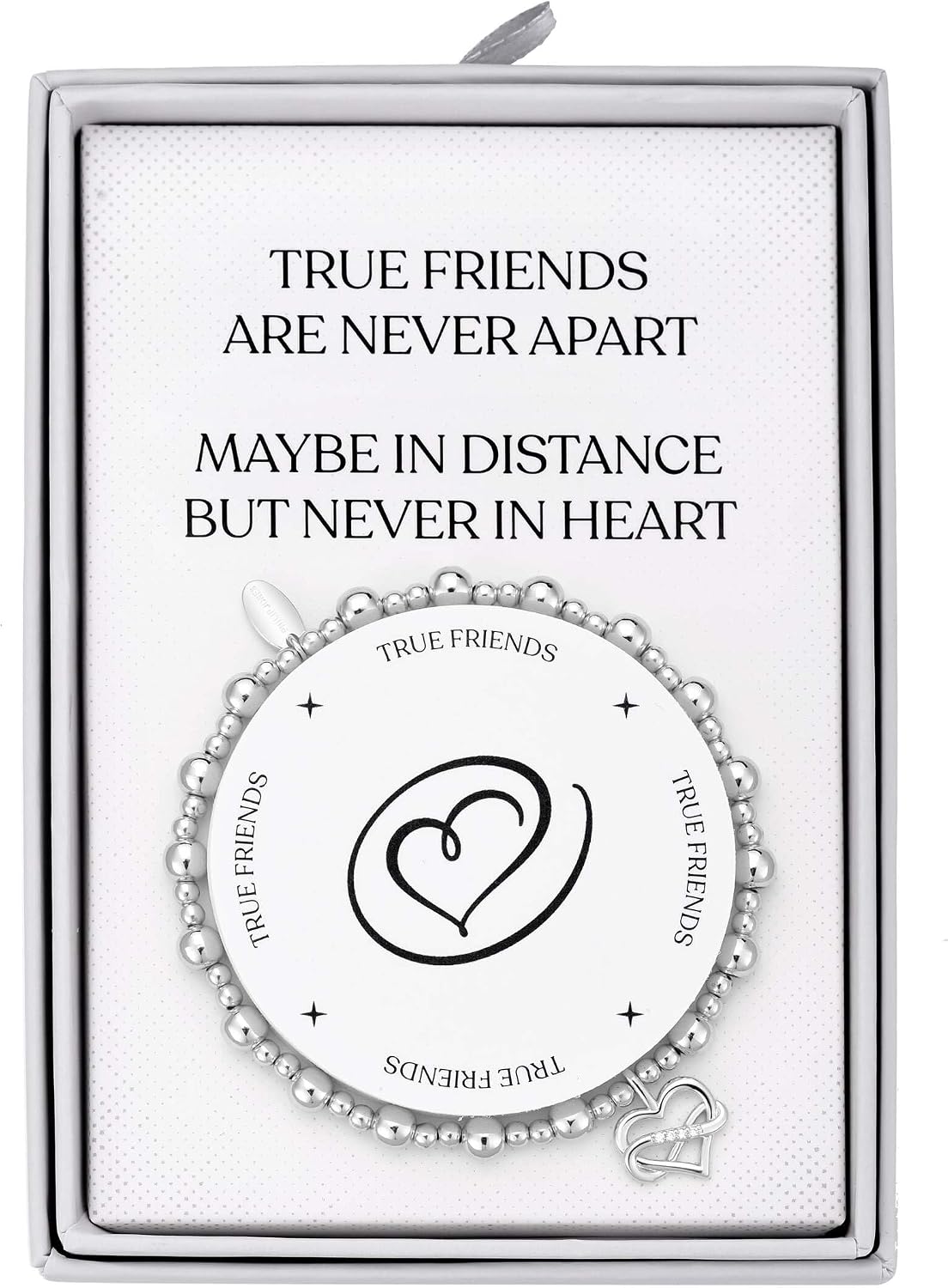 Philip Jones Silver Plated True Friendship Quote Stretch Bracelet with ...