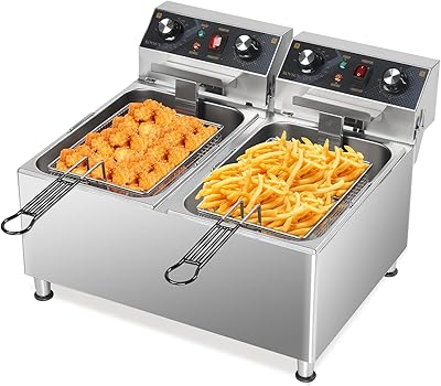 Amazon.com: Commercial LPG Gas Deep Fryer With 10L*2 Basket And Lid ...