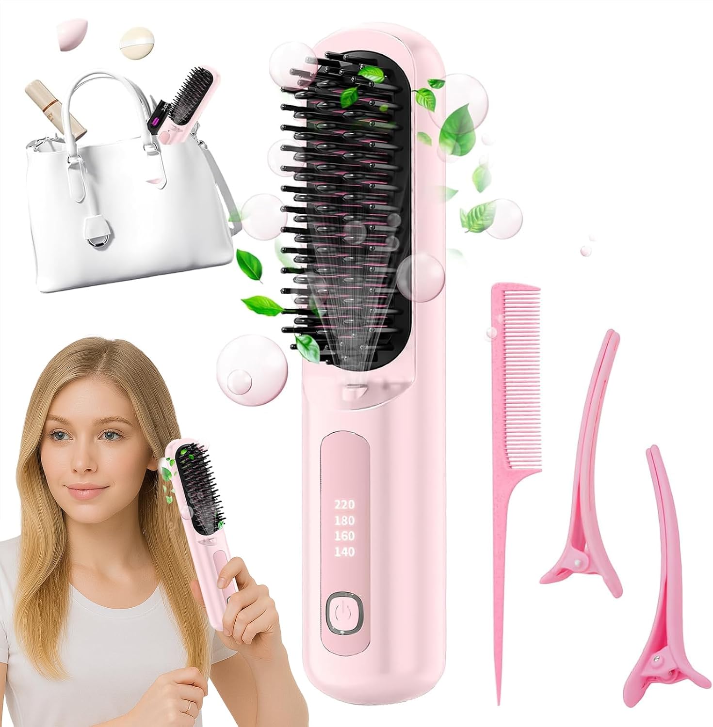 Numoya Go Brush Pro Cordless Portable Straightener, Hair Gobrush Pro ...