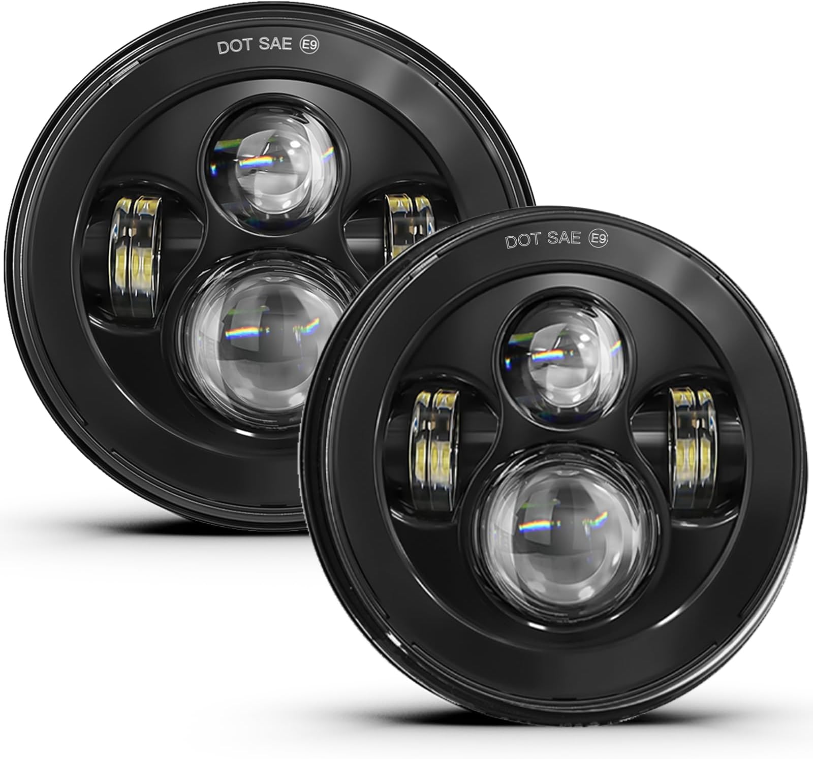 Amazon.com: UNI-SHINE 2PCS 7 inch Ice Blue Halo led Headlight Hi/Lo ...