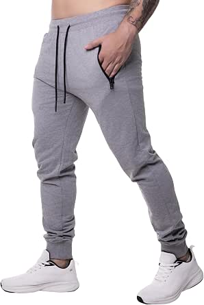 Amazon.com: ATK, Athletic Kingdom Men's Workout Joggers: Zipper Pocket ...