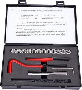 17 Pcs Thread Repair Kit, M10x1.25mm Female Thread Repairing Accessory ...