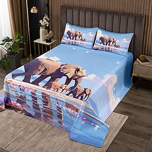 Feelyou Elephant Coverlet Set Cartoon Bedspread for Kids Boys Girls 3D ...