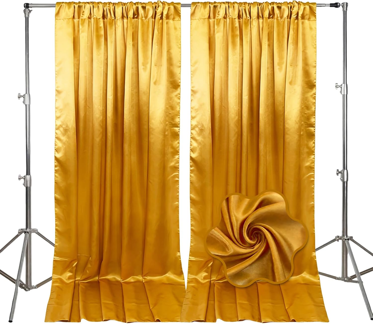 Amazon.com : 10ft x 10ft Gold Backdrop Curtains for Parties, Fabric ...