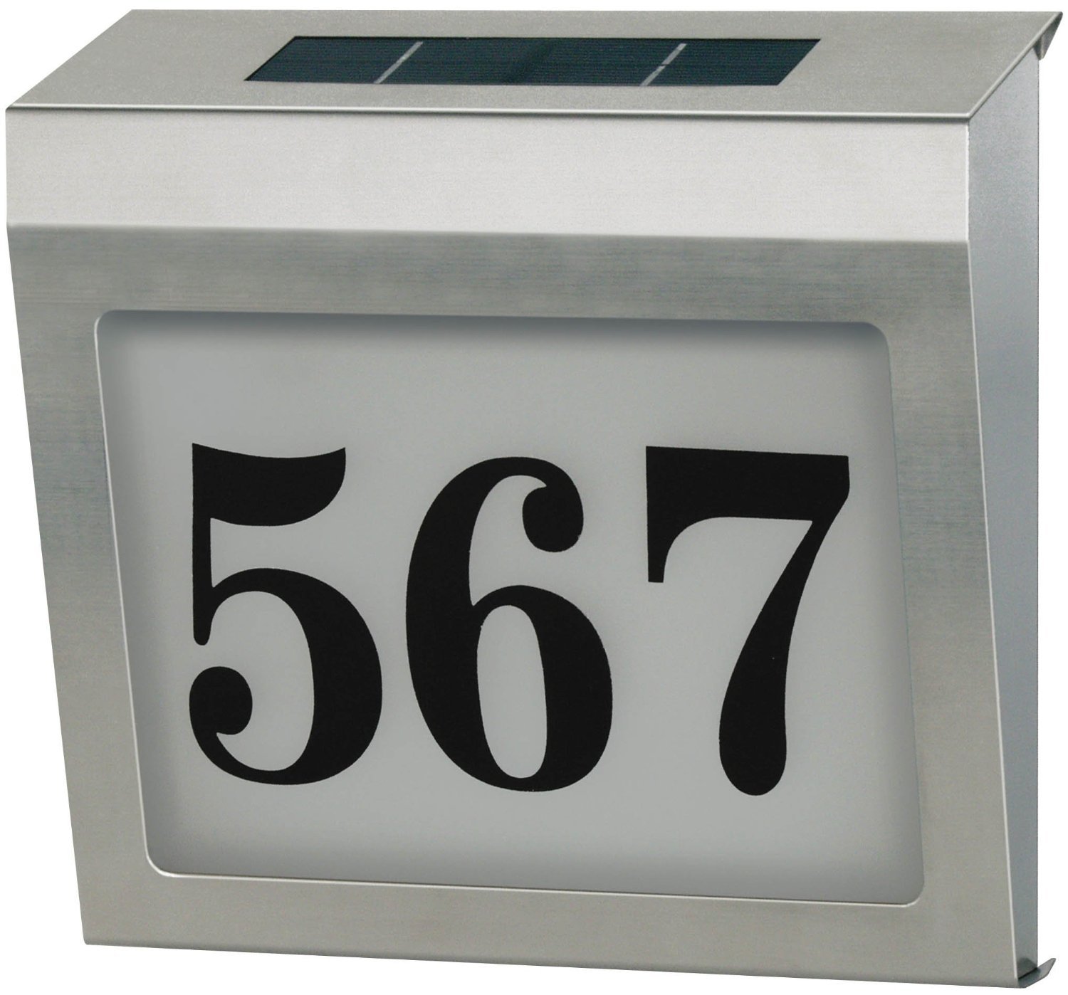 Quace Solar Powered House Address Number Plate with Backlit LED ...