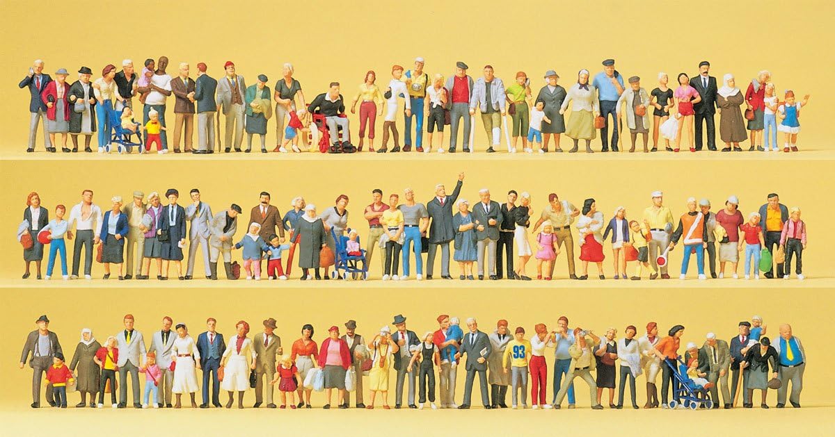 Preiser 13002 On the Streets (100) Exclusive Figure Super Set : Amazon ...