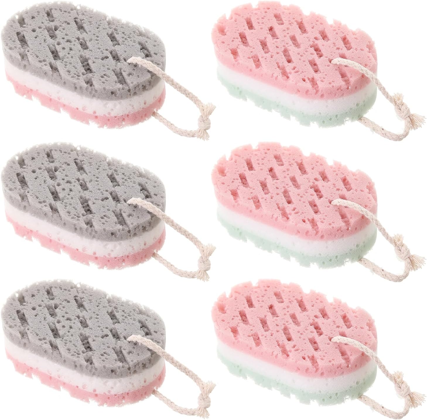 Neyared 6PCS Shower Sponges for Women Adults Men, Body Sponge for Bath ...