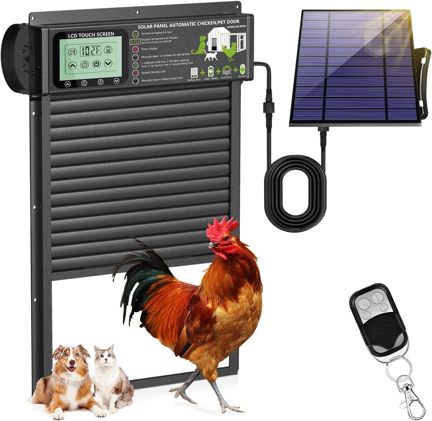 Amazon.com: Automatic Chicken Coop Door Solar Powered with Timer ...
