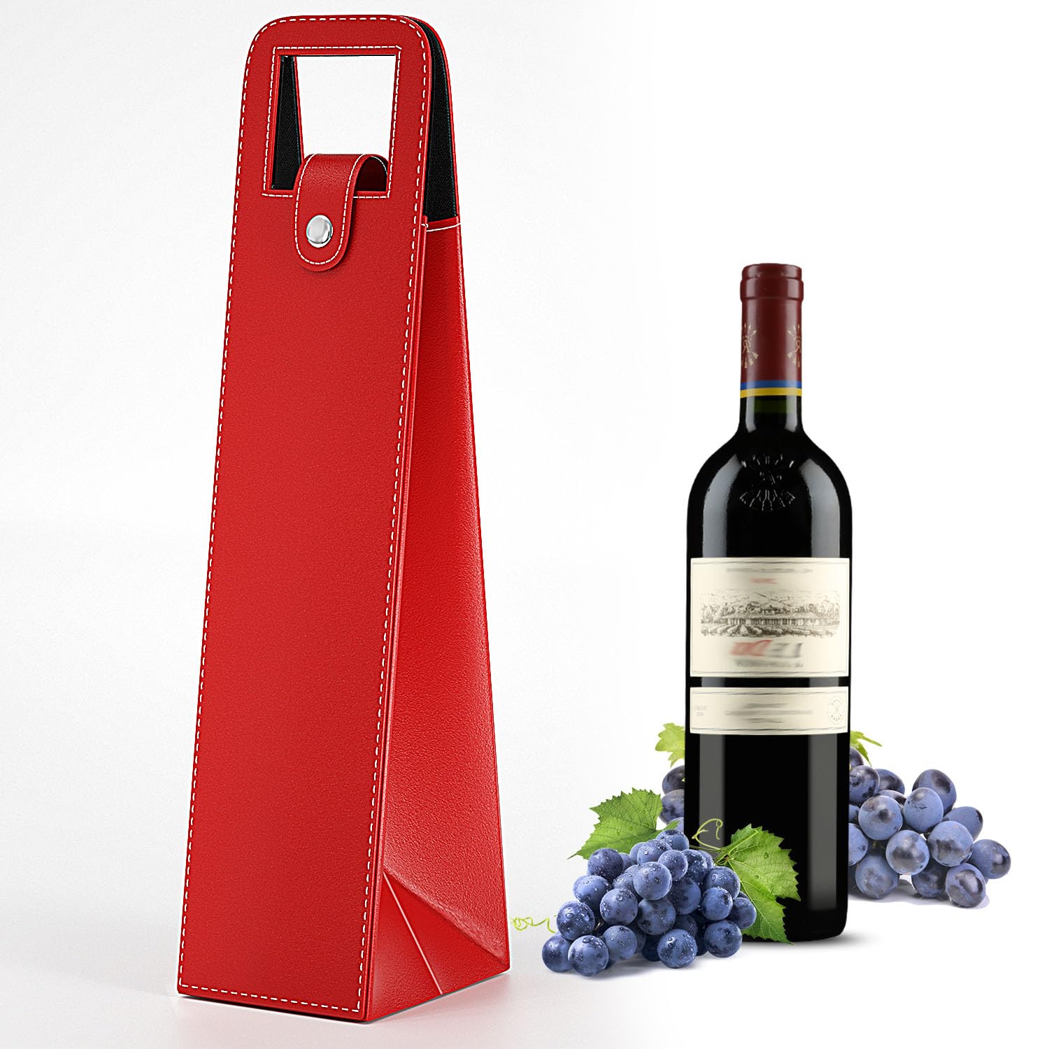 Amazon.com: ROSTELACK Leather Wine Gift Bag 16.1x3.5x3.5 in, Wine Gift ...