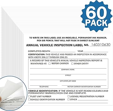 Amazon.com : 60Pack DOT Annual Vehicle Inspection Stickers - 60 Pack 2 ...