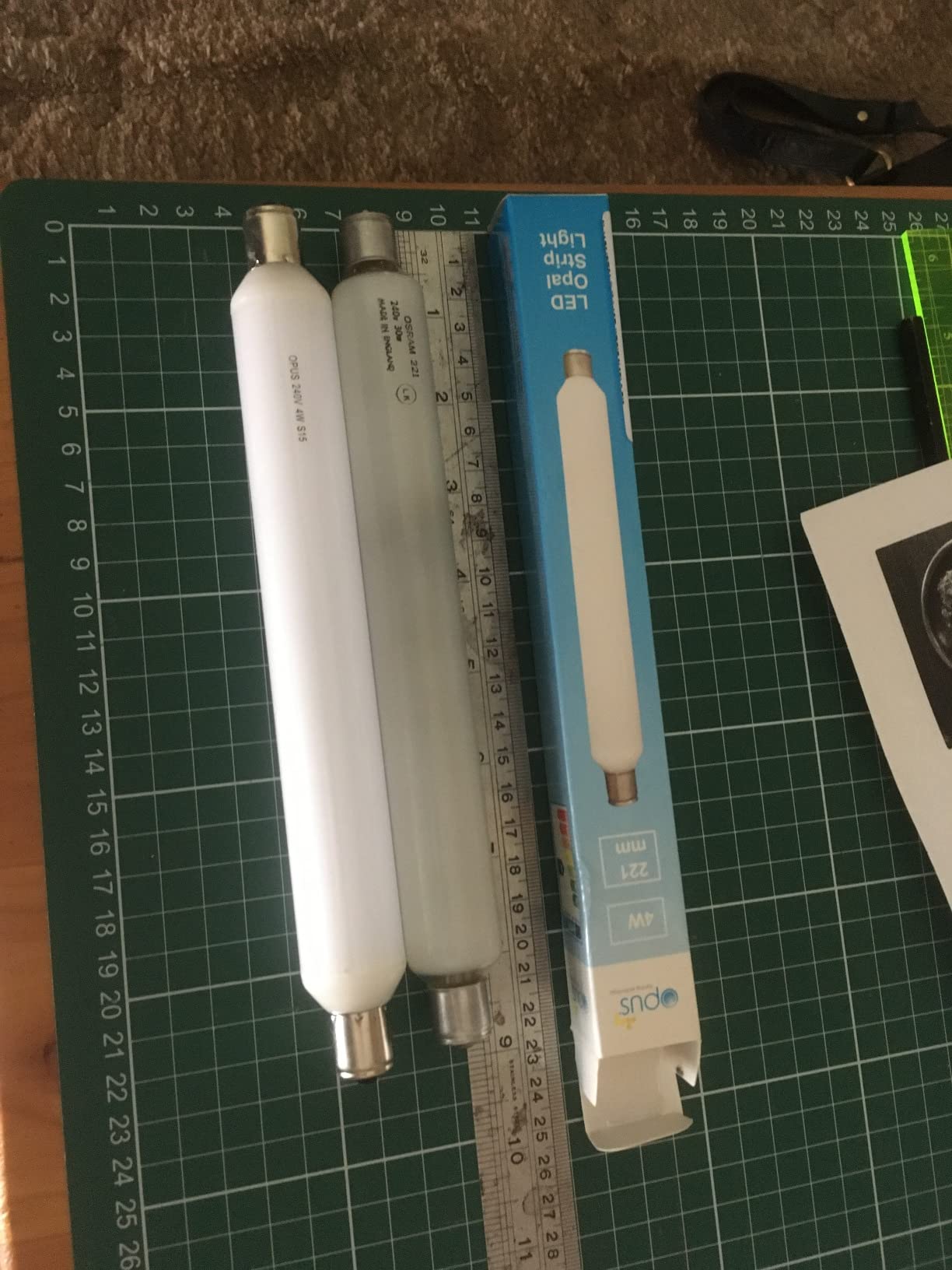Opus 4 watt = 30 watt S15 Double Ended LED 221mm Opal Strip Light ...