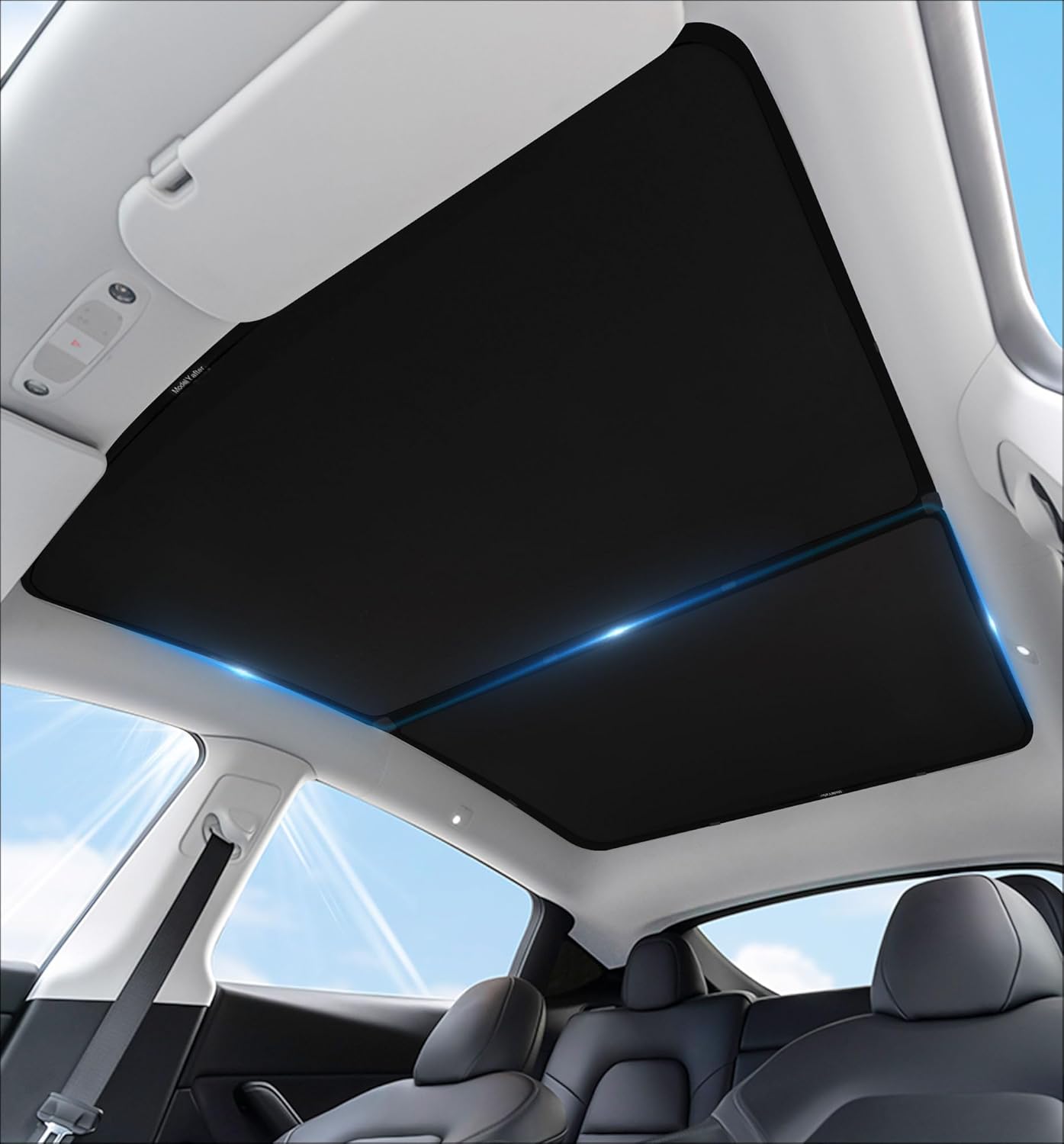 Amazon.com: BASWEY Tesla Model Y Sunshade Roof Foldable Glass Roof ...