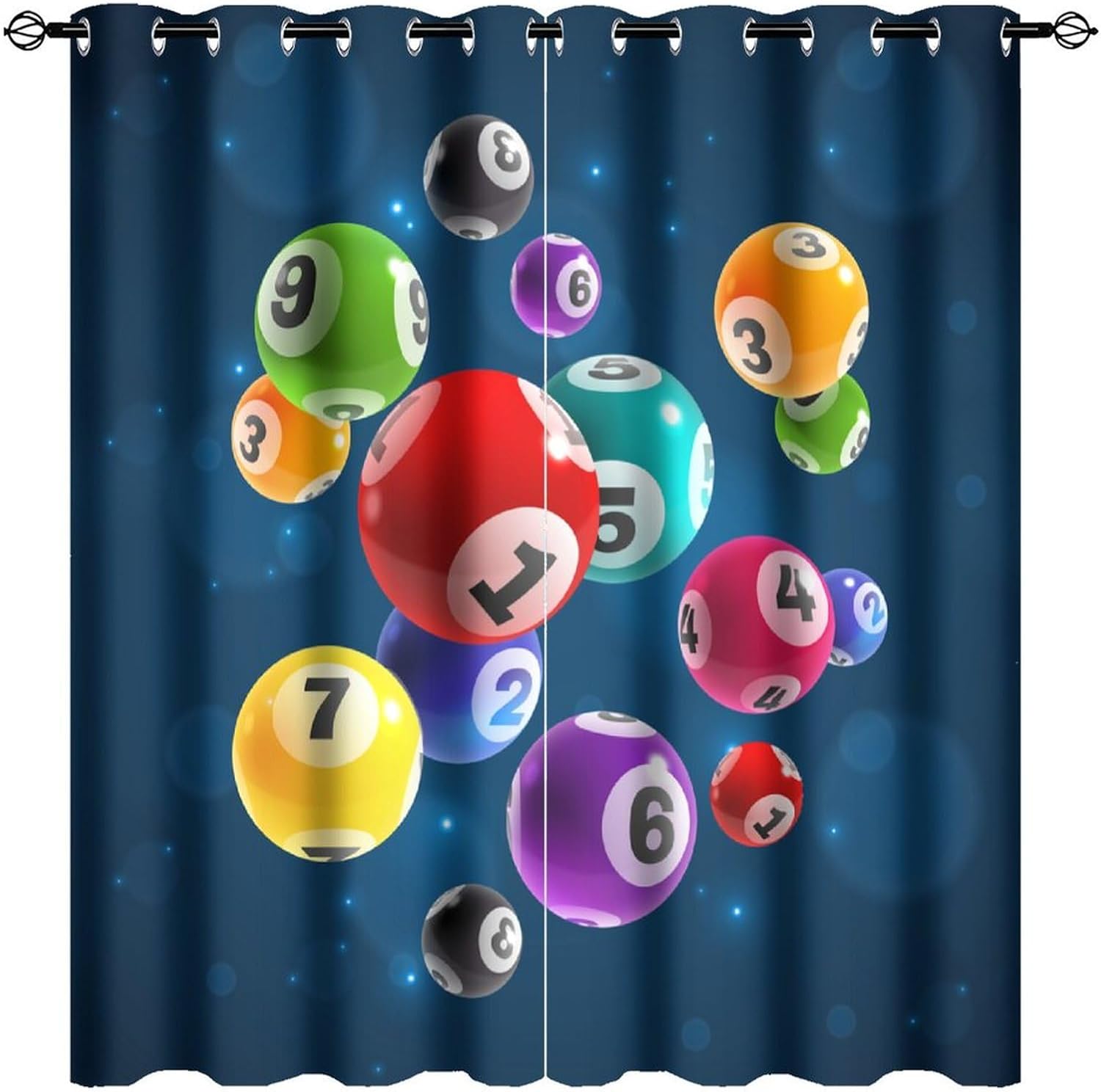 Amazon.com: INSFBRB Billiard Pool Balls Blackout Curtain Abstract ...