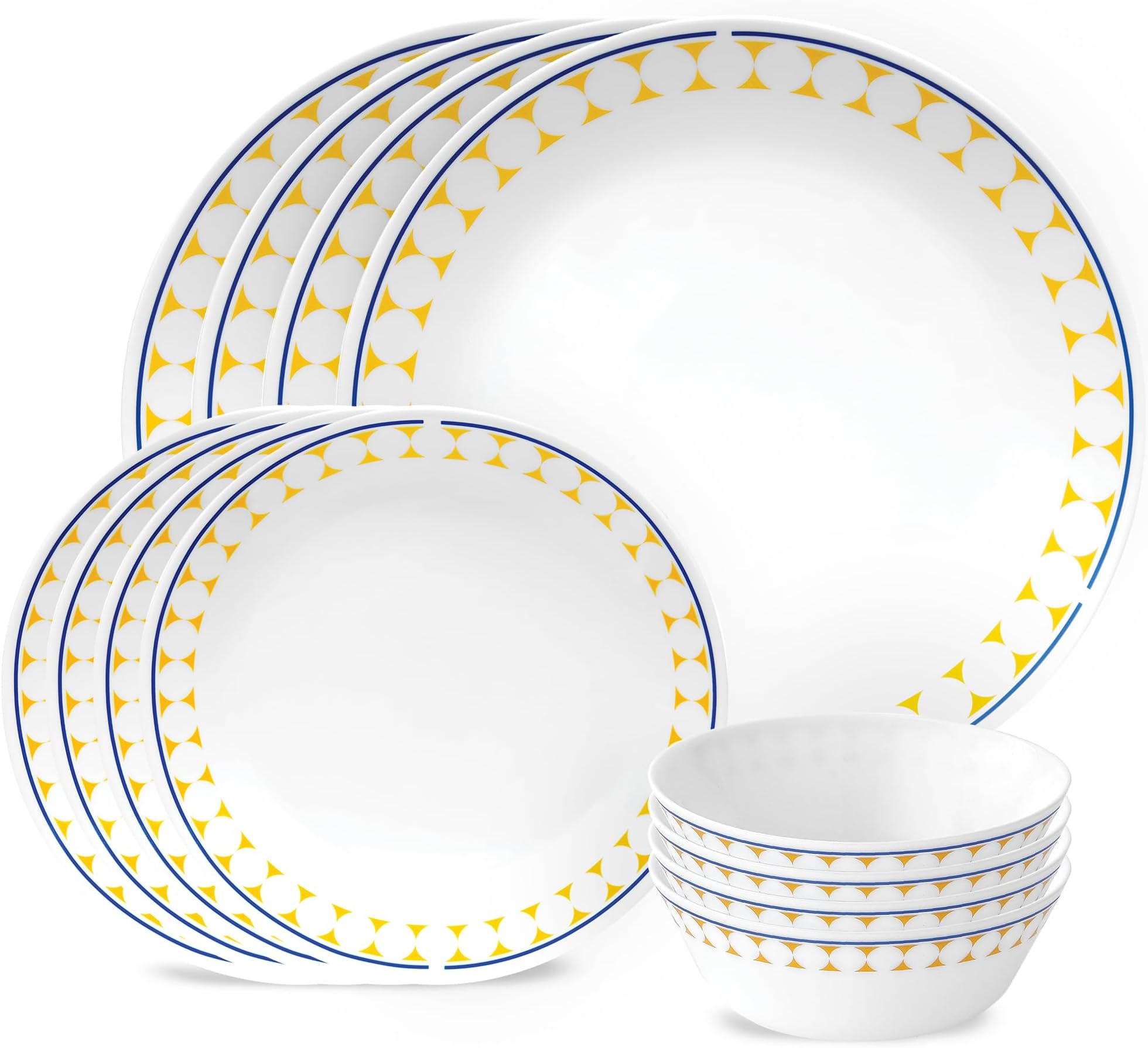 Corelle MilkGlass 12-Pc Dinnerware Set, Service for 4, Durable and Eco ...