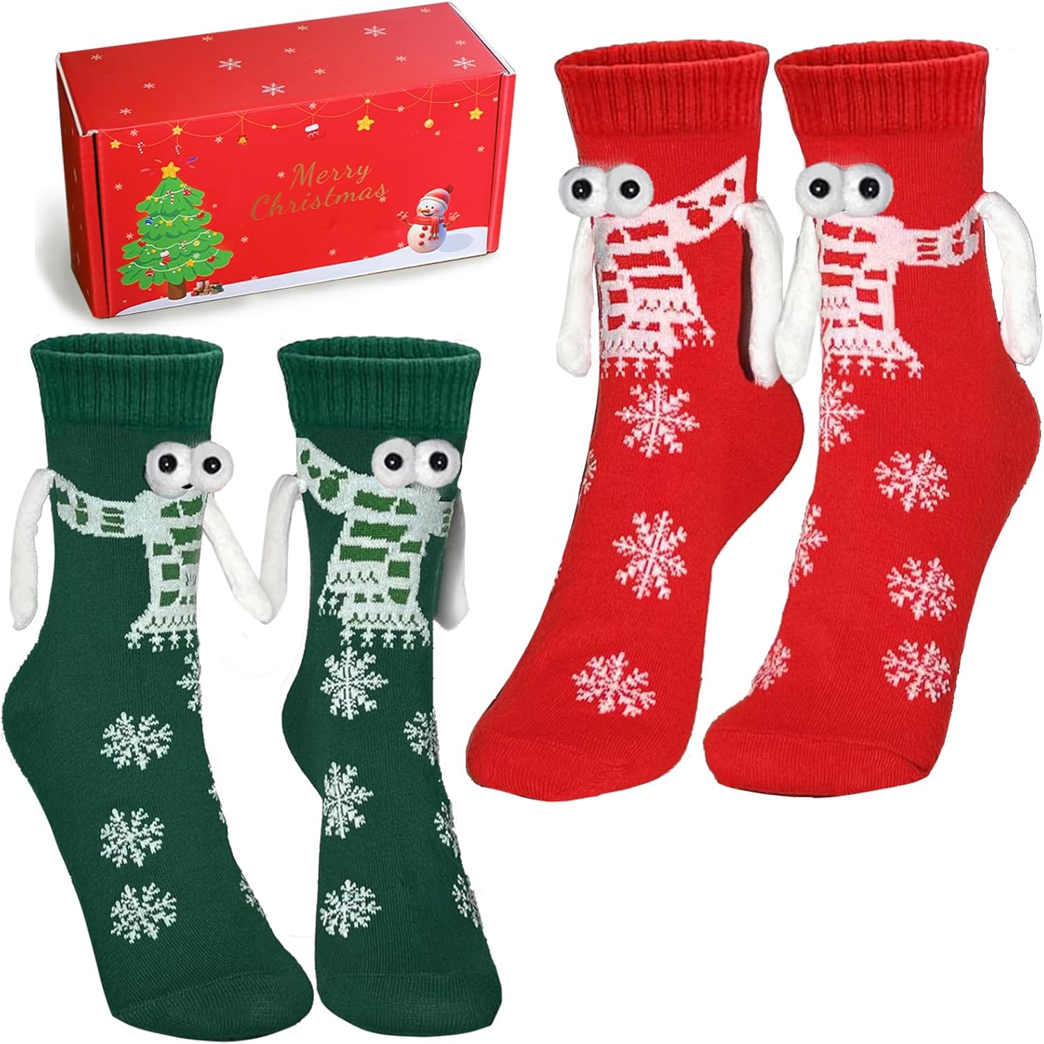 Amazon.com: Ripmutter Funny Magnetic Christmas Hand Holding Socks, 2 ...