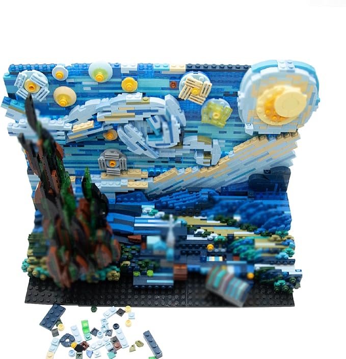 Amazon.com: The Starry Night Toy Building Sets,DIY Building Blocks Van ...
