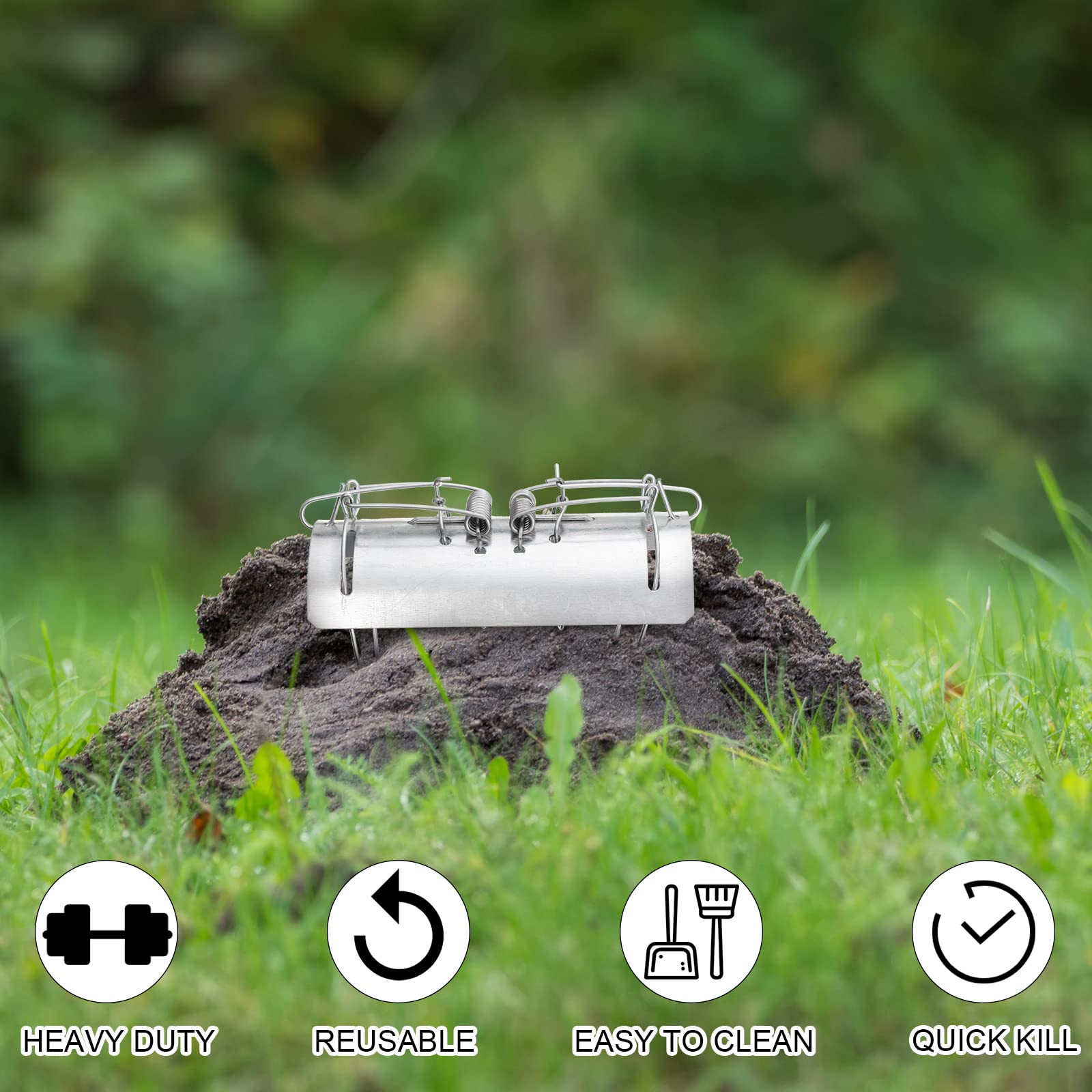 Mole Trap Half Round Metal Mole Killer Reusable Ground Squirrel Trap ...