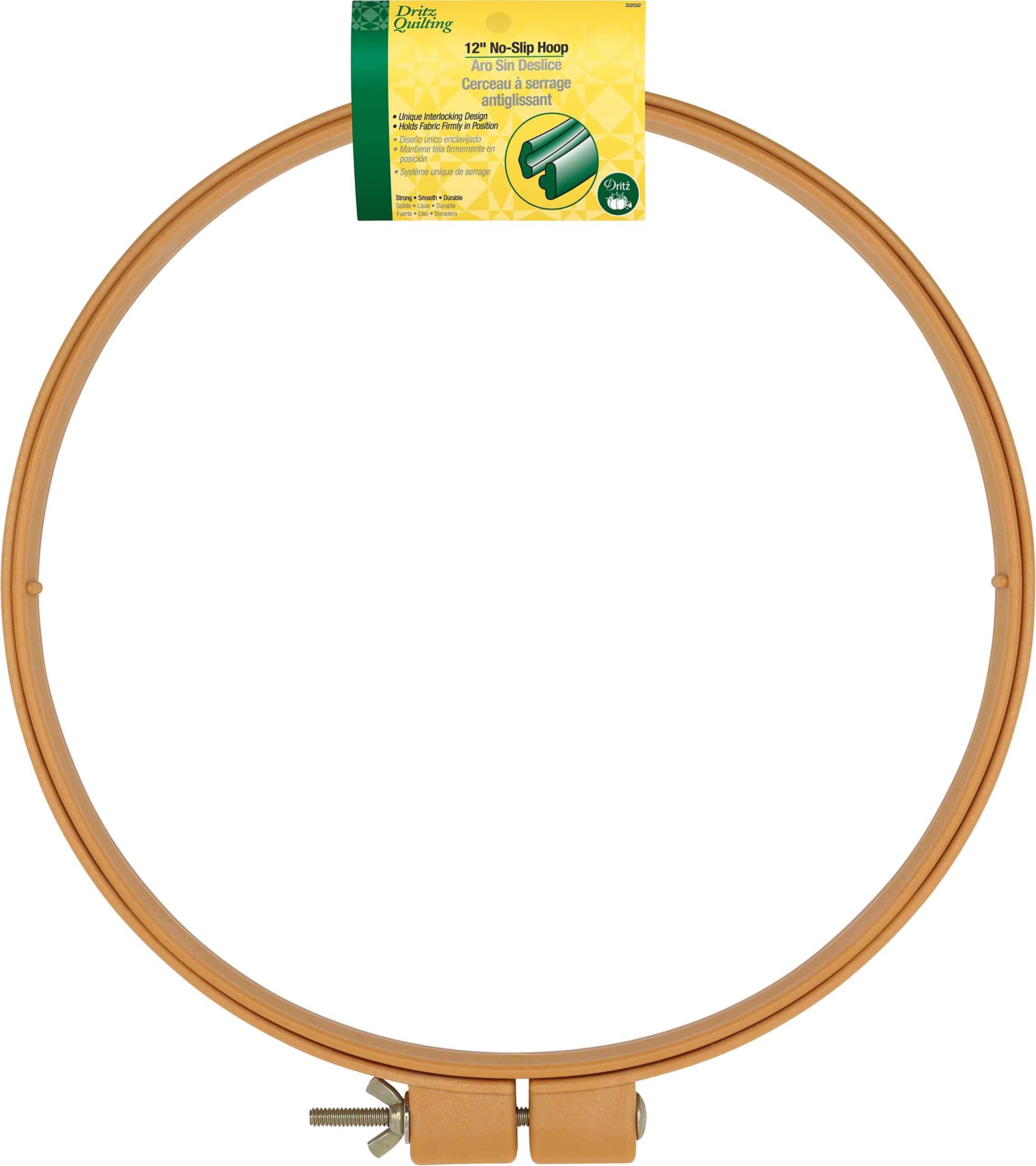 Amazon.com: Dritz 3202 Plastic No-Slip Quilting Hoop, 12-Inch, Natural