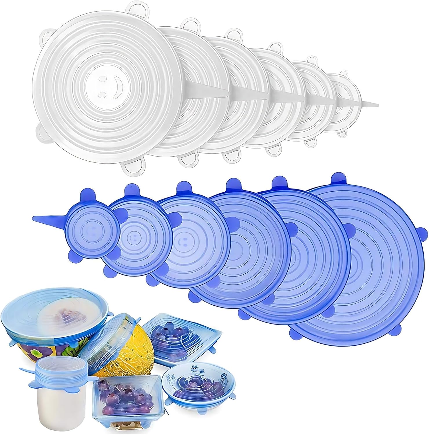 Adpartner Silicone Stretch Lids, 12 Pack of Various Sizes BPA-free ...