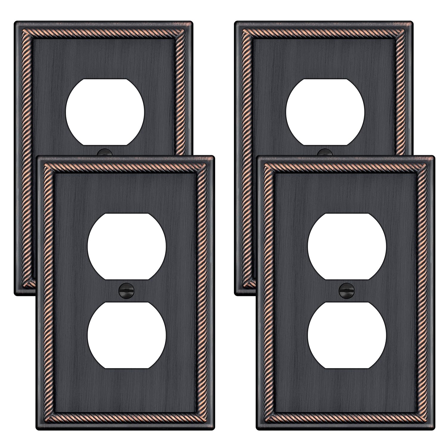 4 Pack Oil Rubbed Bronze Outlet Cover, Decorative Wall Plate for ...