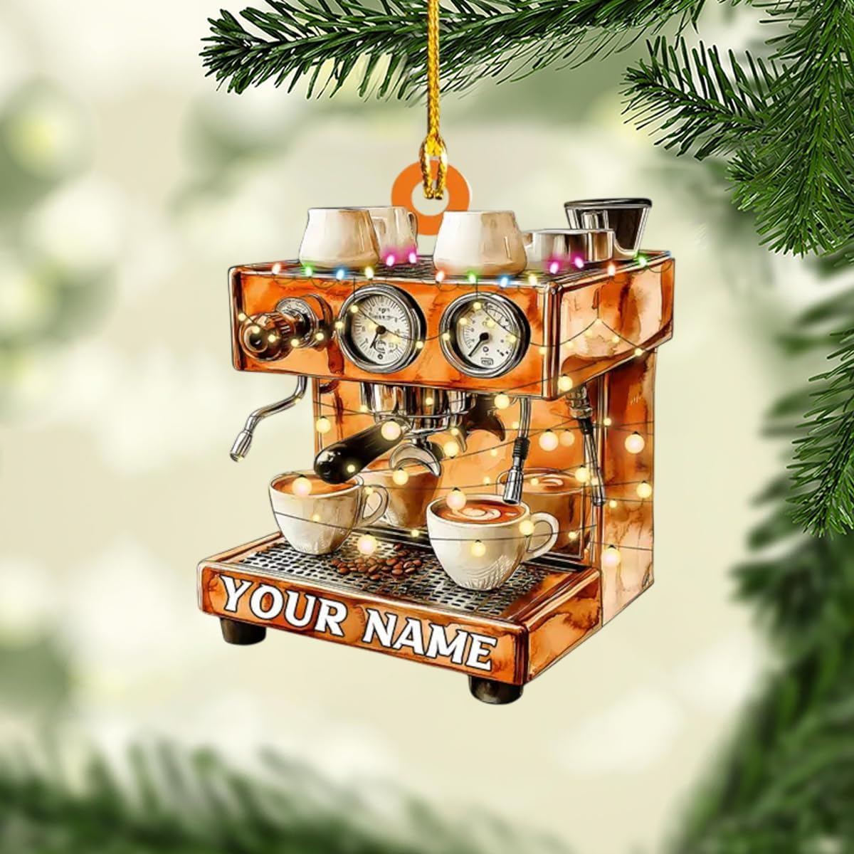 Amazon.com: Personalized Coffee Machine Ornament, Custom Barista ...