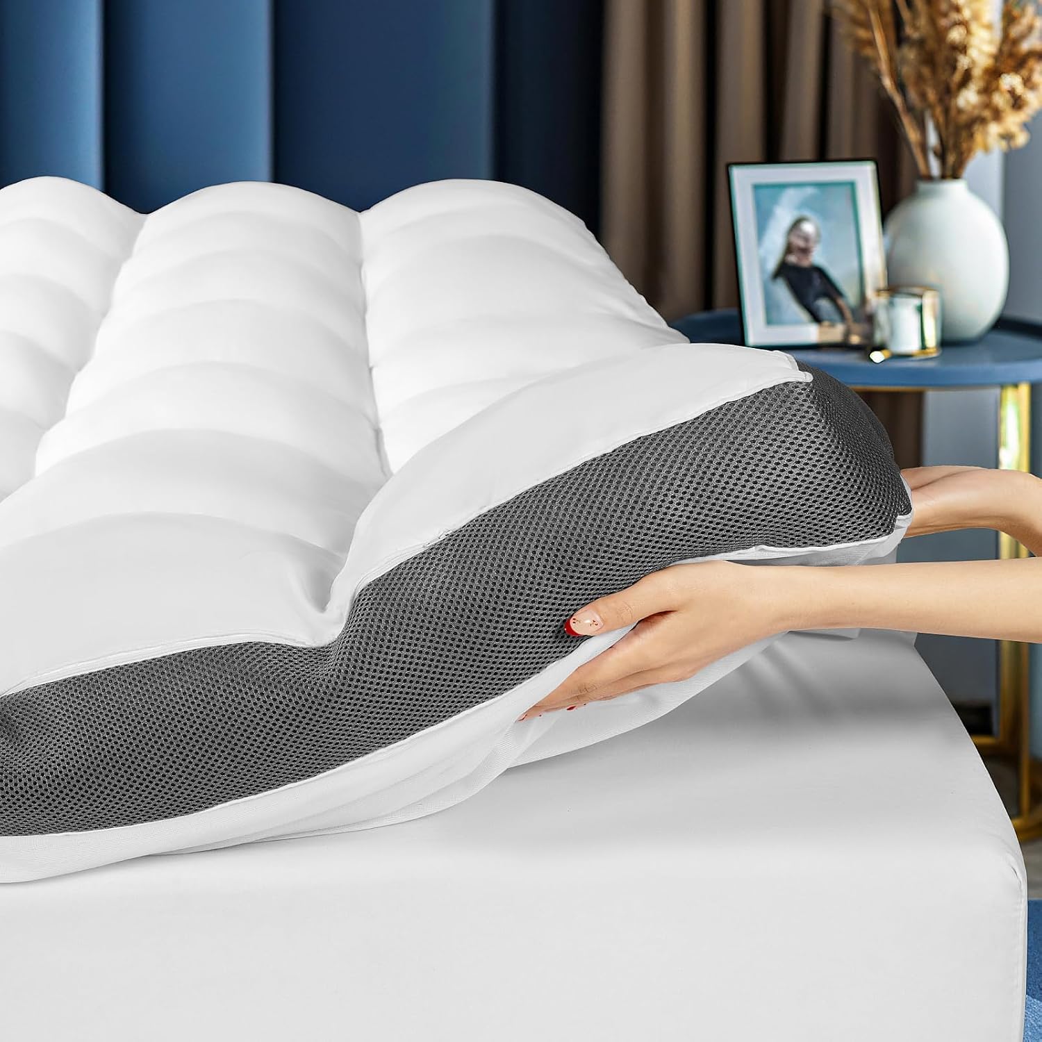 Amazon.com: 4 Inch Memory Foam Mattress Topper Queen -Cooling Extra ...