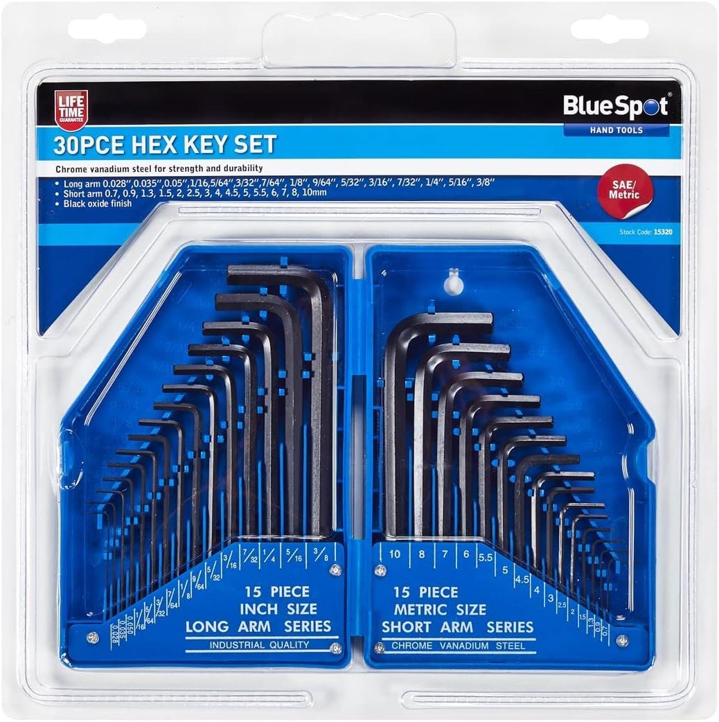 Blue Spot 15320 Metric and Imperial Hex Key Set (30 Pieces) : Amazon.co ...