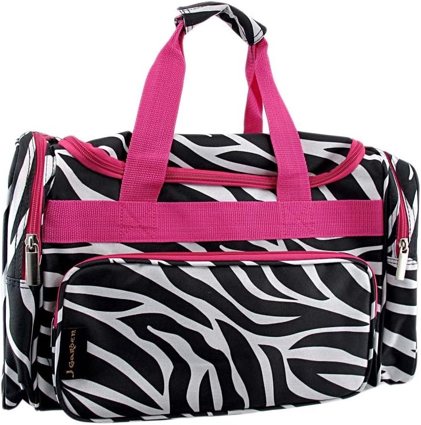 Amazon.com | Zebra Print Duffle Bag with Hot Pink Trim | Travel Duffels