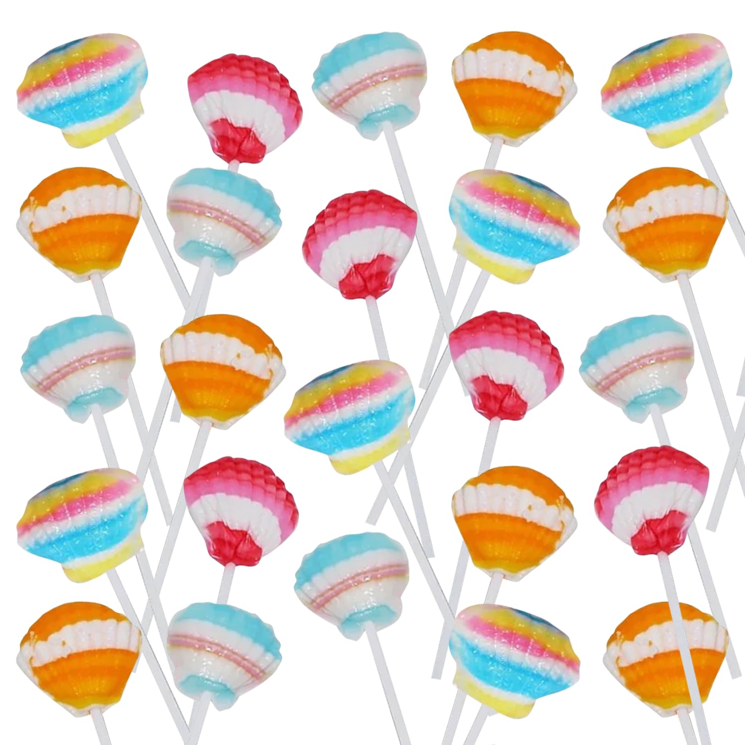 Snapklik.com : Seashell Candy Lollipops - 24 Suckers Individually ...