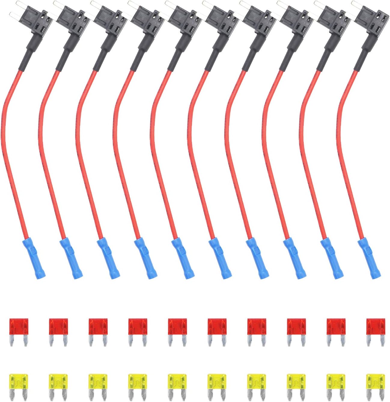 Amazon.com: dawfall 5 PCS Car Fuse Adapter, Mini Car Fuse Holder ...